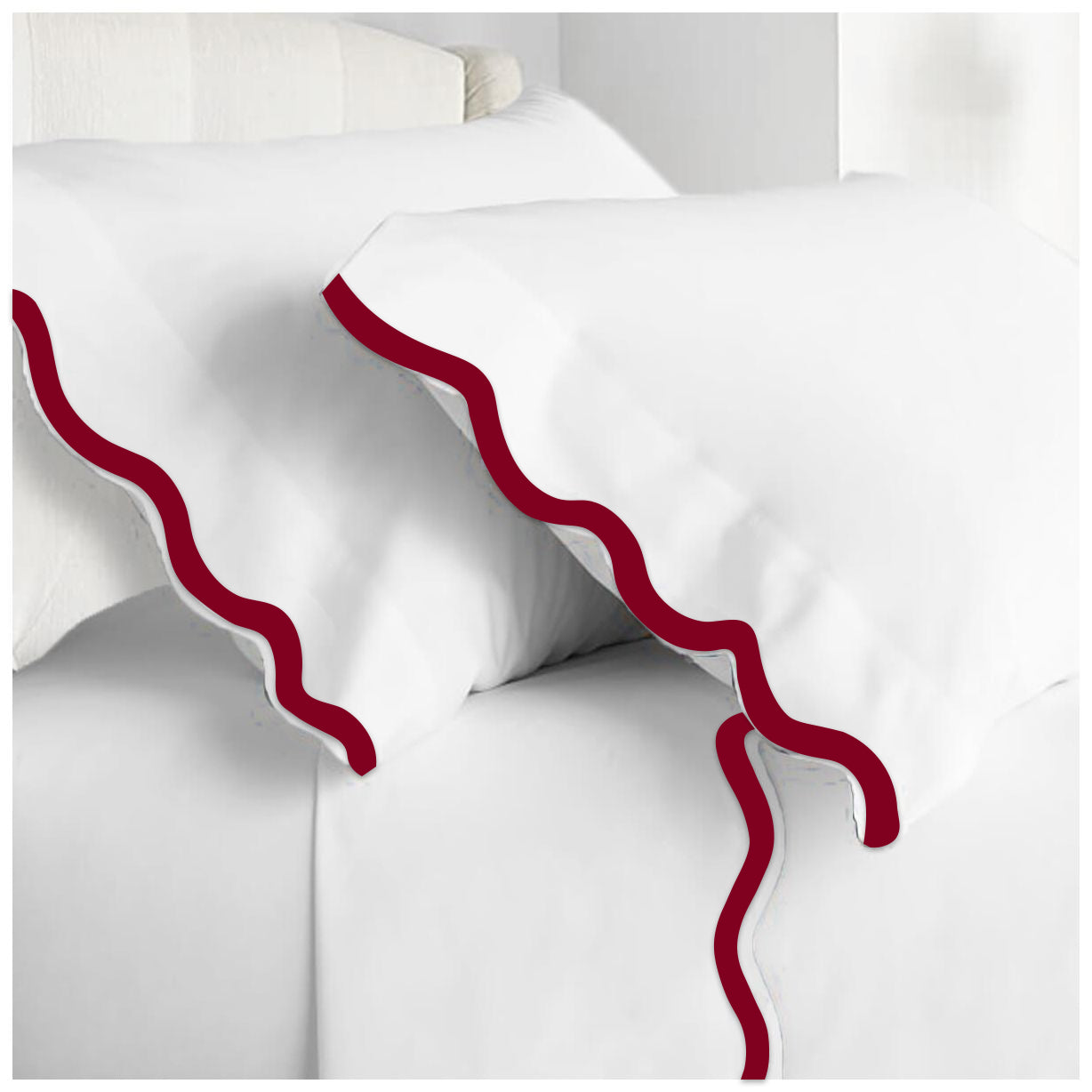 400TC Applique Scallop Embroidery Cotton Sheet set