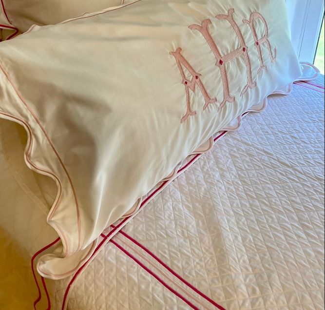 Diamond Knit Cotton Coverlet | Classic Border | Pushplinen