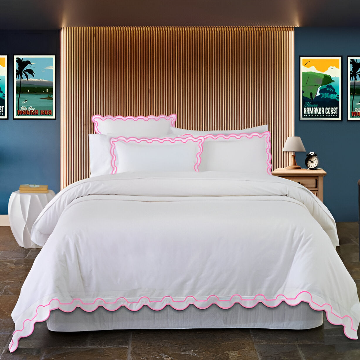 400TC Reverse U Shape Embroidery Cotton Duvet Cover Set