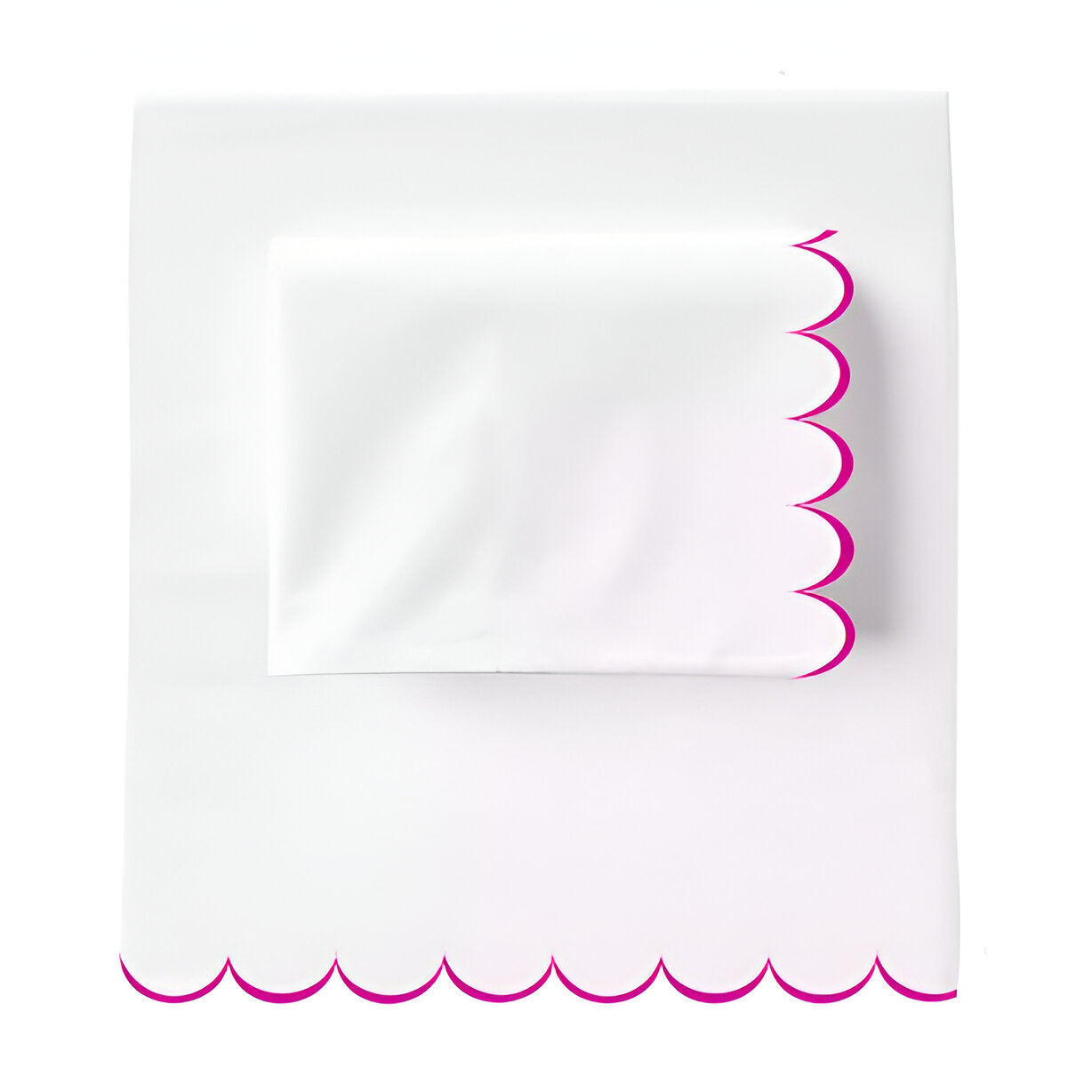 Allena 400TC Cotton Scallop Embroidery Sateen Solid Sheet Set