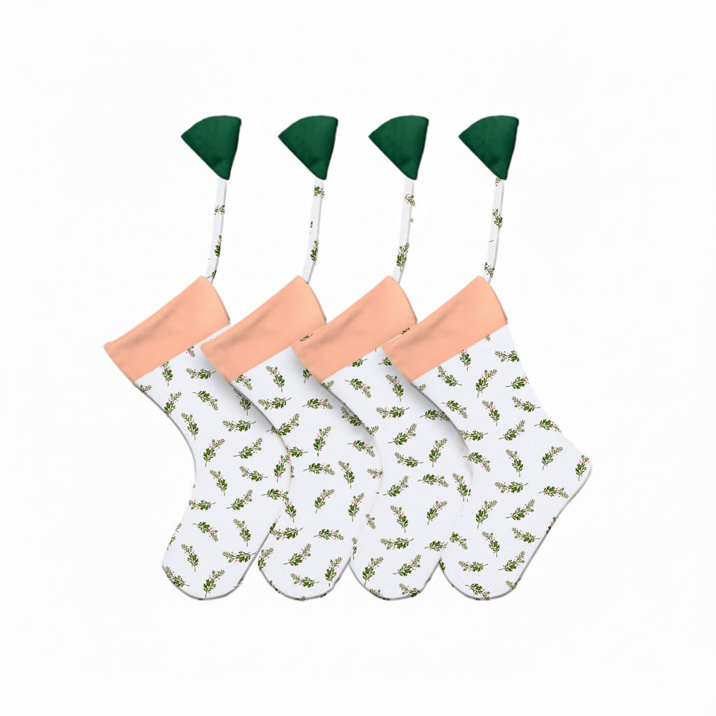 Leaf & Berry Pattern Printed Stockings